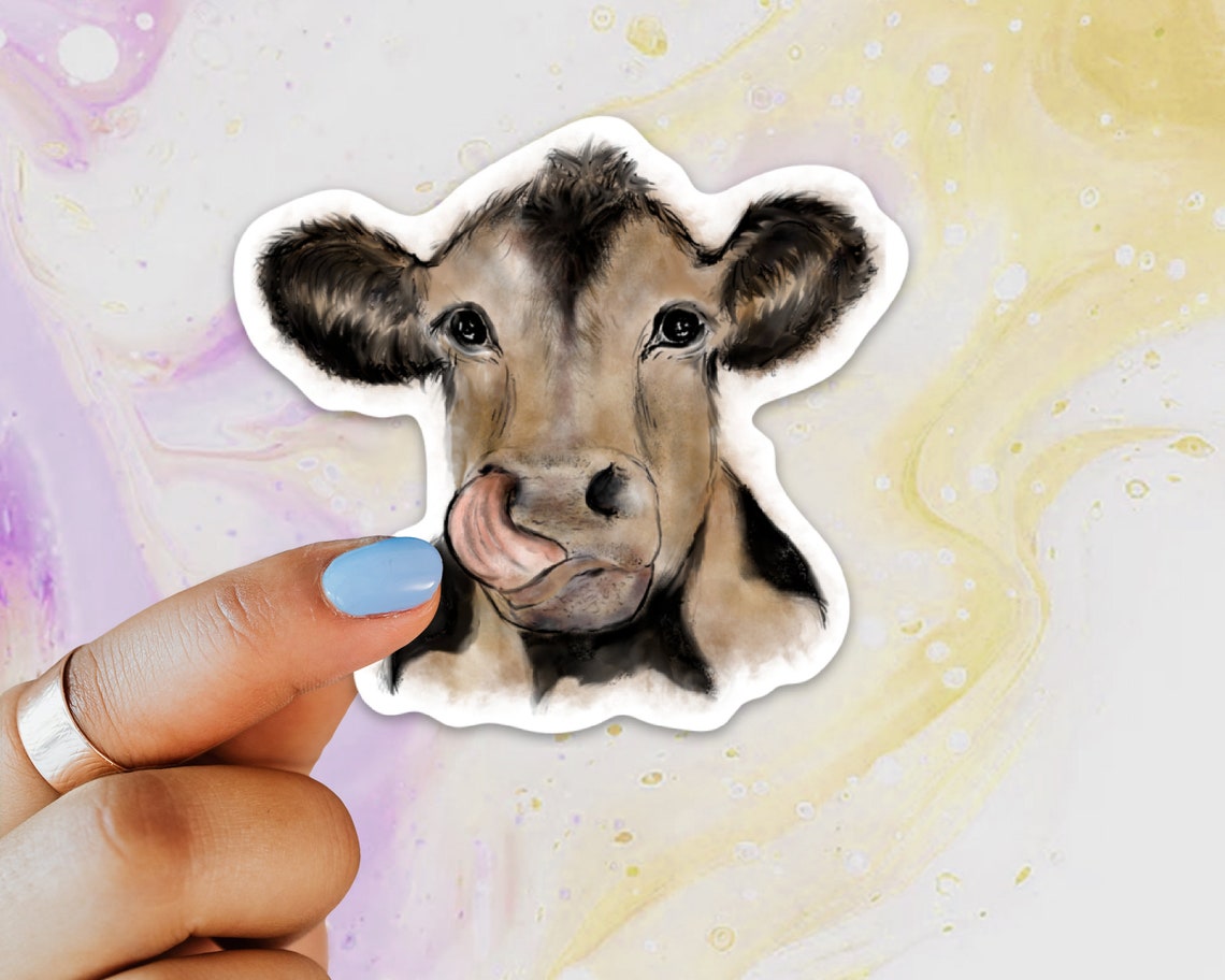 Cow Sticker Cow Lover Cow Gift Laptop Sticker Water Bottle - Etsy