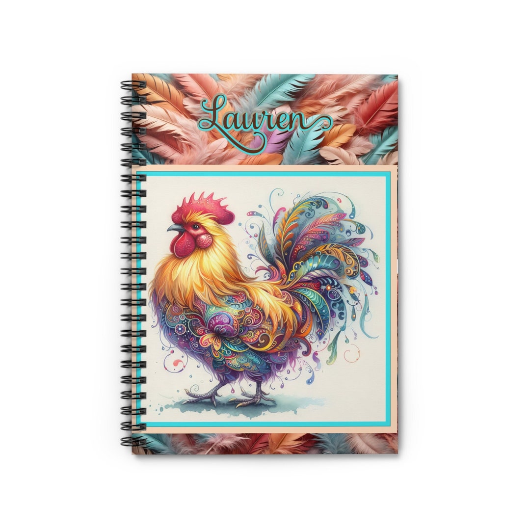 Personalized Chicken Spiral Notebook Ruled Lines Journal Notebook ...