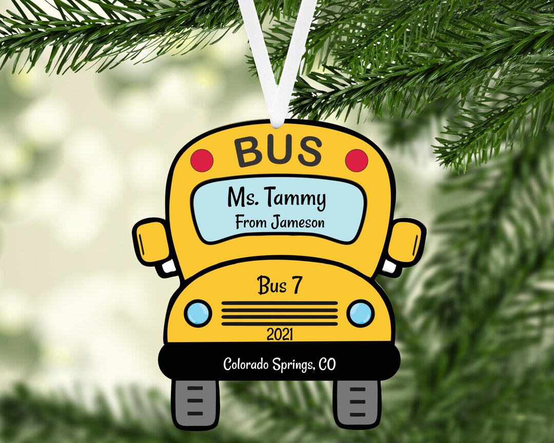 Personalized School Bus Driver Christmas Ornament, Bus Driver Gift ...