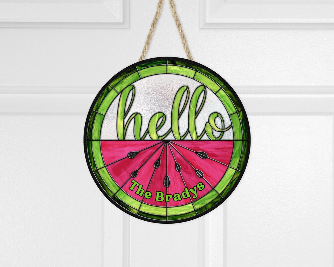 Watermelon Wreath Center Sign Personalized, Metal Wreath Sign, Summer ...