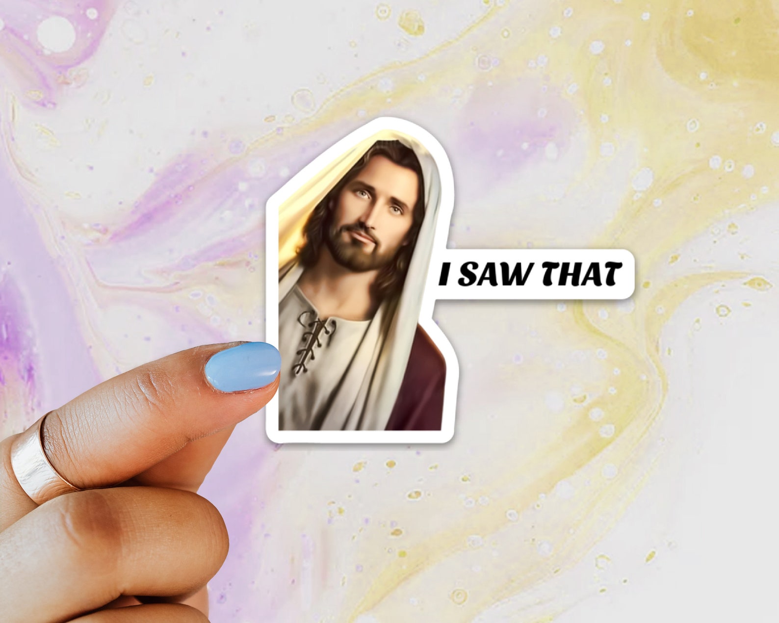 Jesus I Saw That Sticker Jesus Sticker Sticker For Laptops Etsy