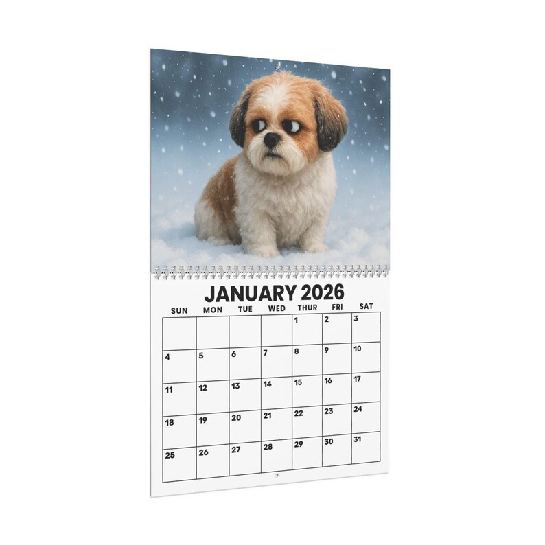 Shih Tzu Dog Side Eyes Calendar 2026 Featuring 12 Different Shih Tzu ...