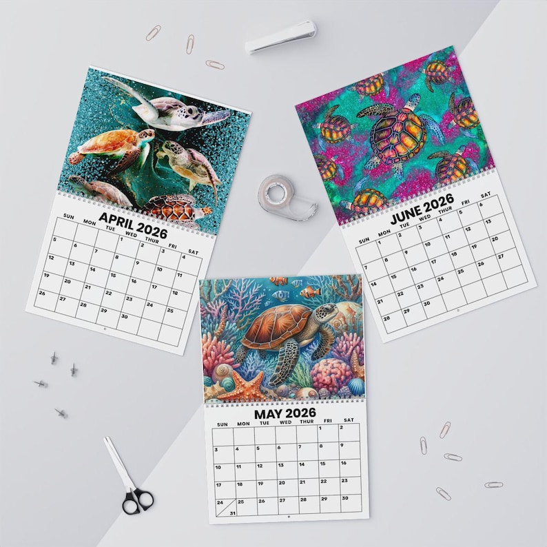 Sea Turtles Calendar 2026 Featuring 12 Different Images, Gift for Sea ...
