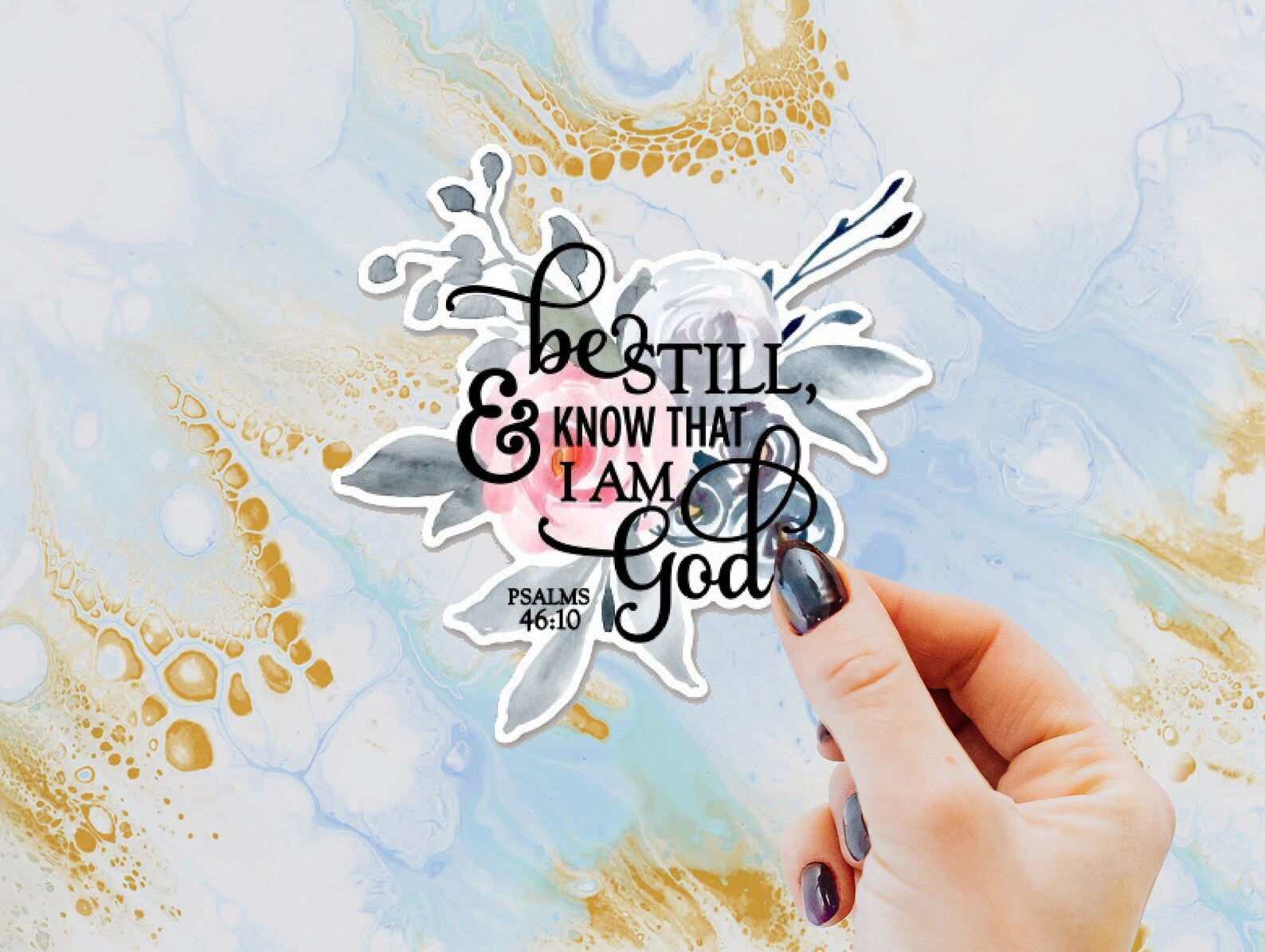 Be Still Sticker, Laptop Sticker, Water Bottle Sticker, Floral Be Still ...