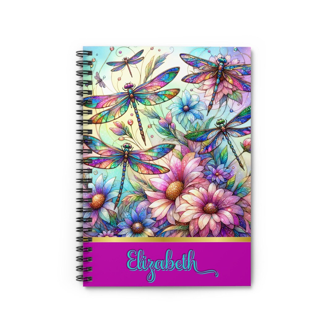Dragonfly Spiral Notebook Personalized Dragonfly Paper Gift for Mom ...