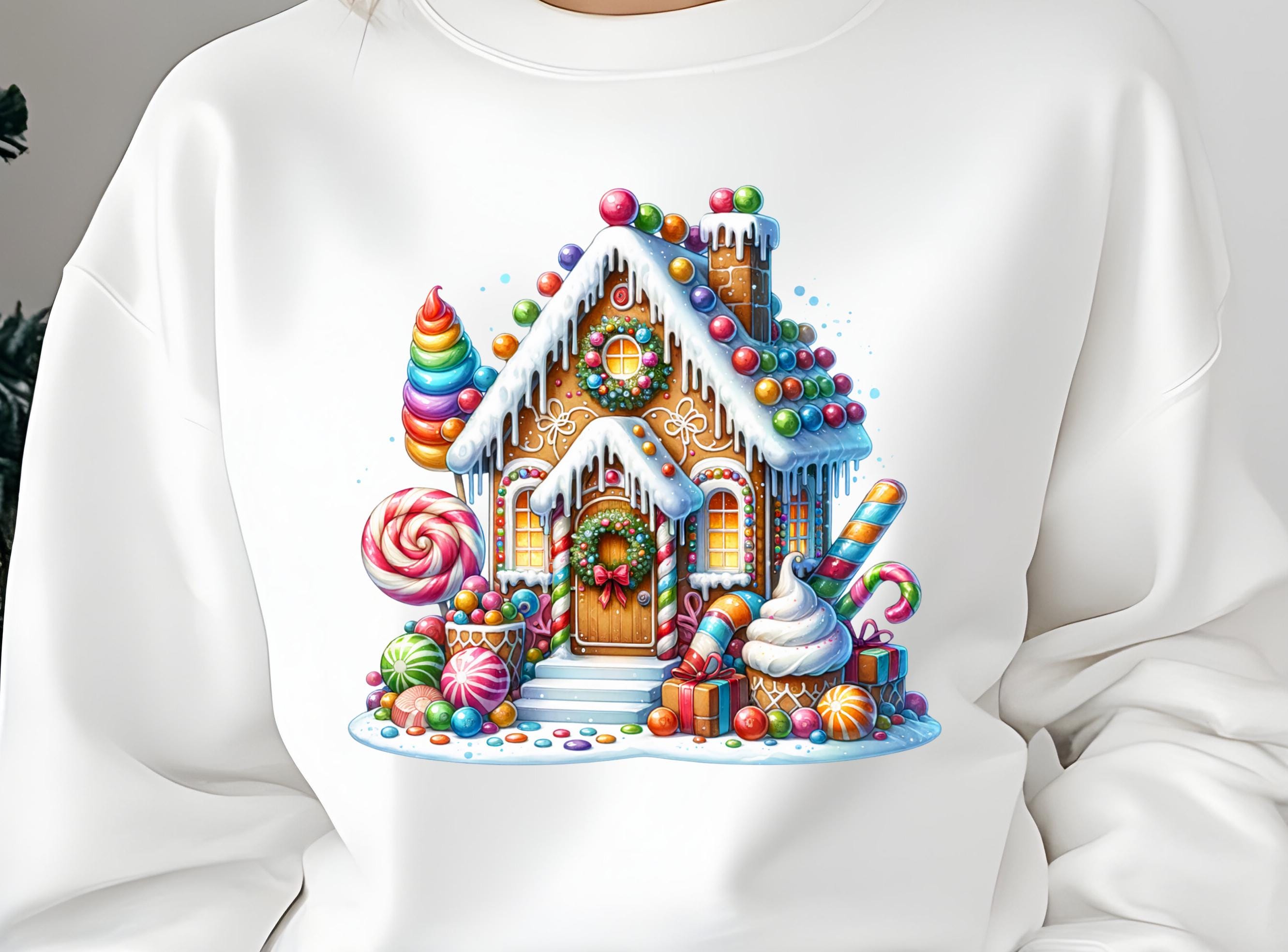 Gingerbread House Sublimation Transfer, Christmas Candy House Printed ...