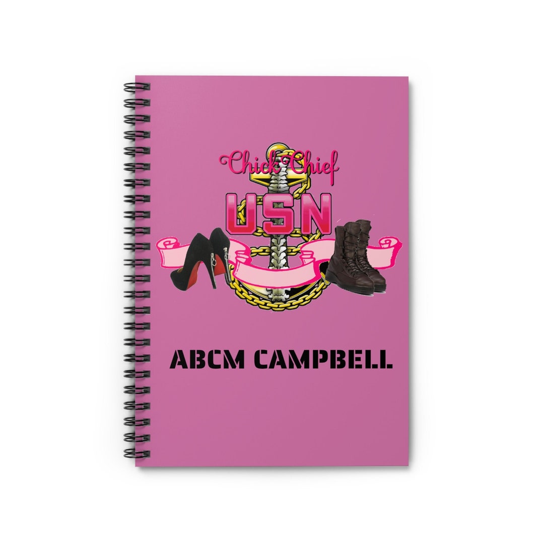 Personalized Navy Chick Chief Spiral Notebook Ruled Lines Journal ...