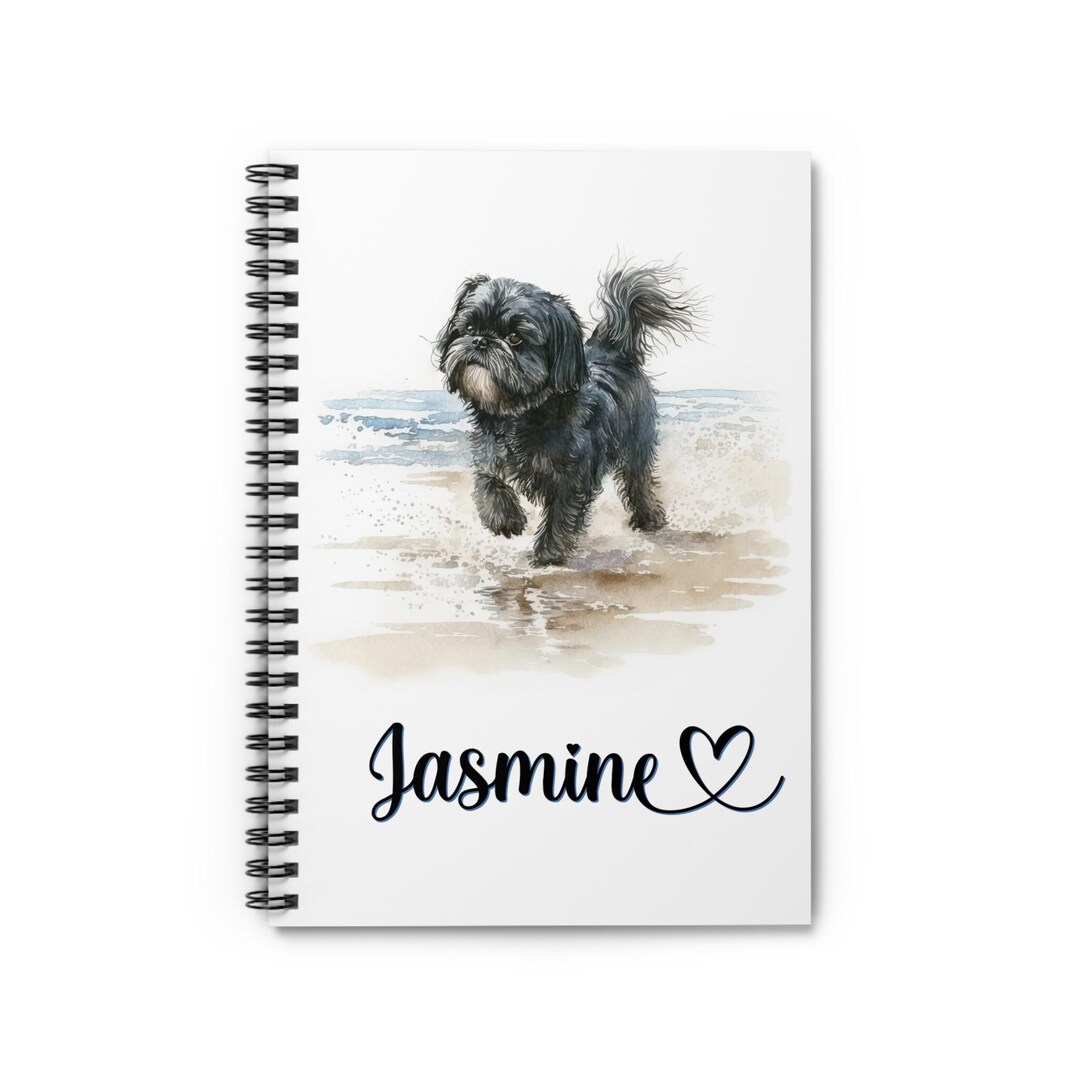 Shih Tzu Personalized Spiral Notebook, Personalized Journal - Black ...