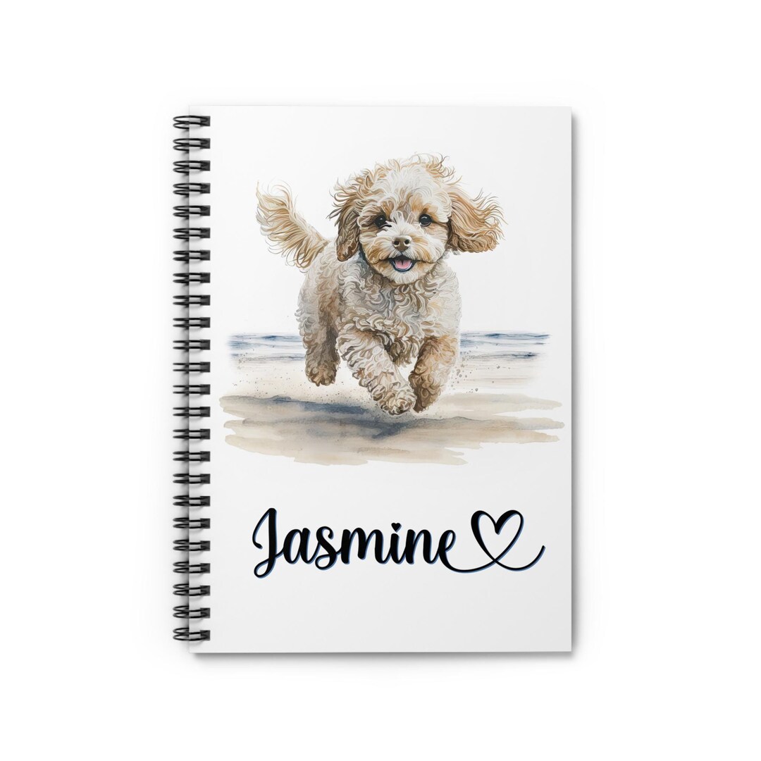 Cavapoo Personalized Spiral Notebook, Cream Cavapoo Personalized ...