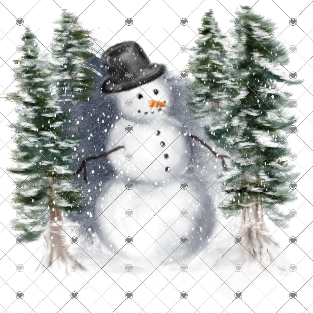Snowman Sublimation Transfer, Snowmen Printed Sub Transfer, Hand Drawn ...