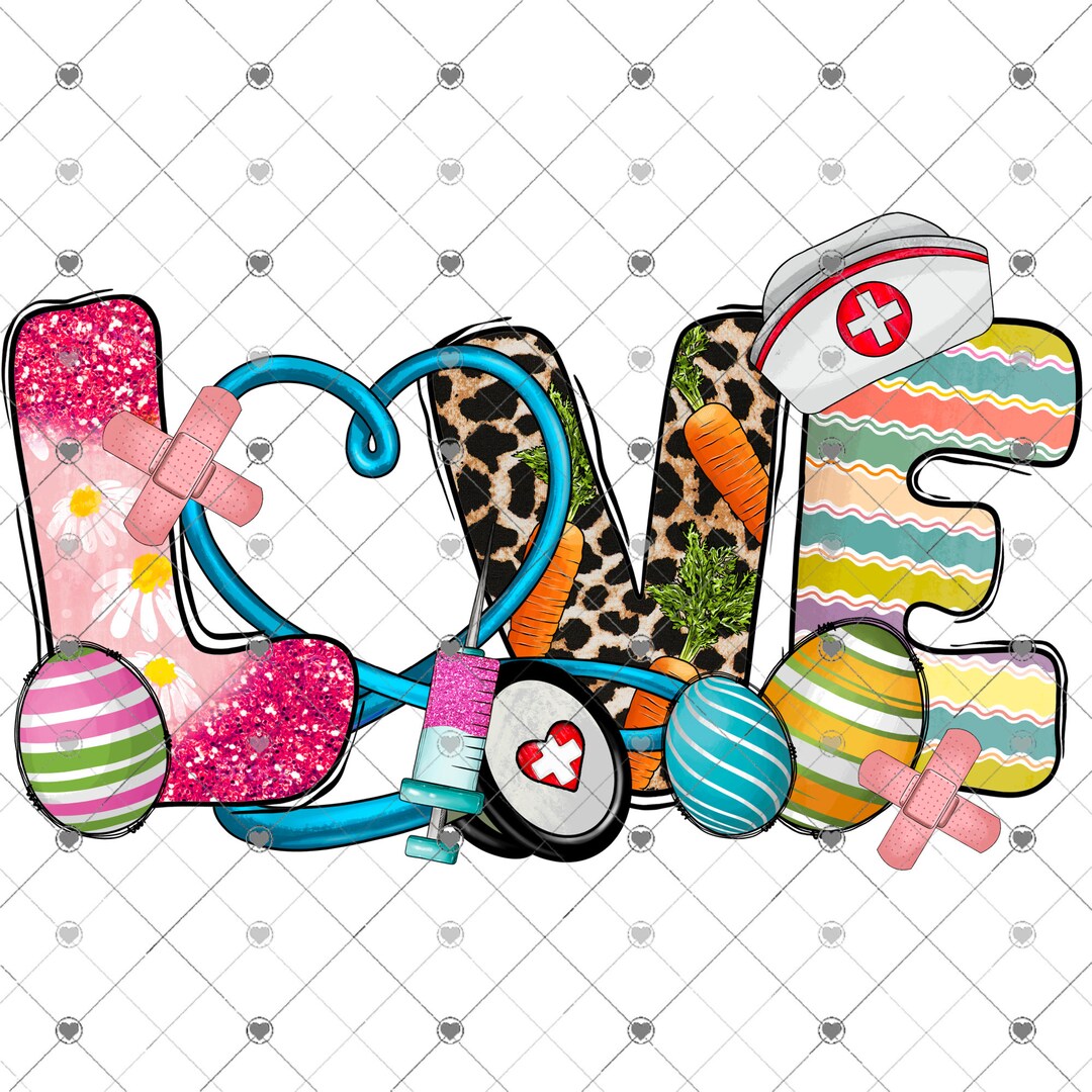 Easter Love Nurse Ready to Press Sublimation Transfer, Ready to Use ...