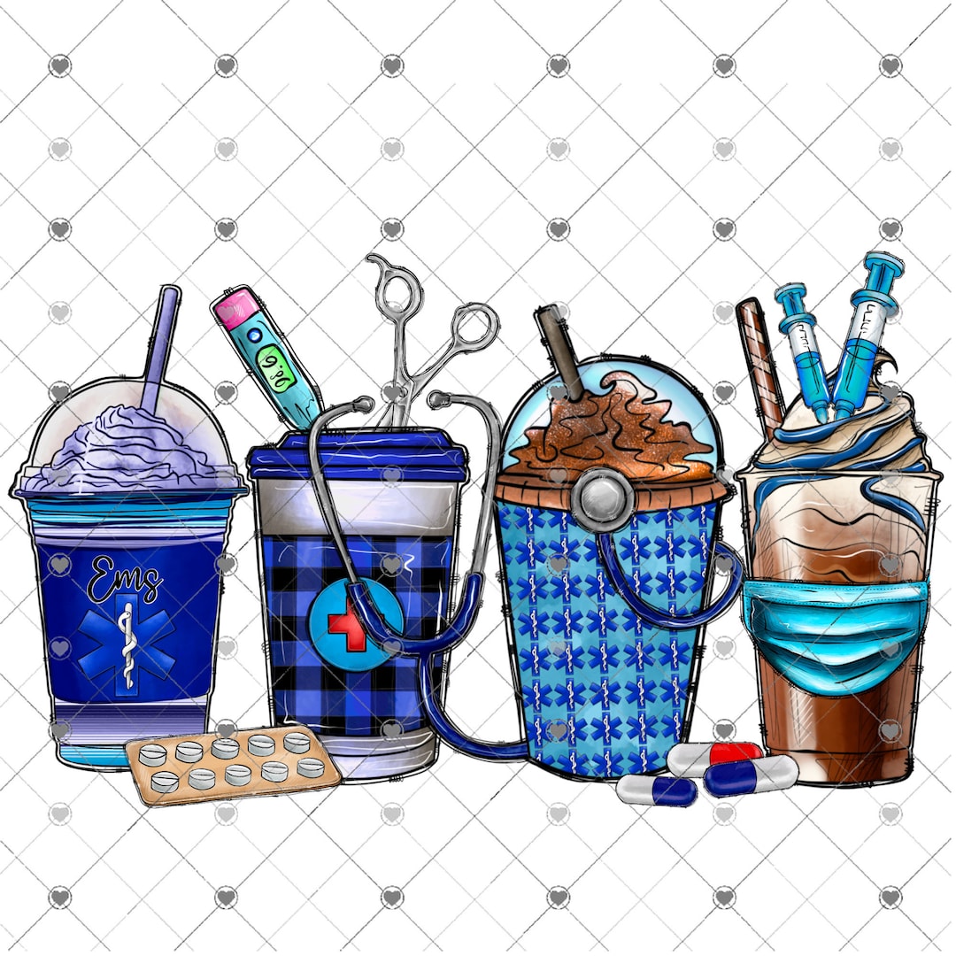 EMT Emergency Medical Technician Coffee Drink Sublimation Transfer ...