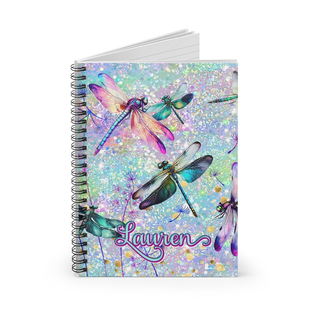 Dragonfly Spiral Notebook Personalized - Dragonfly Paper - Gift for Mom ...