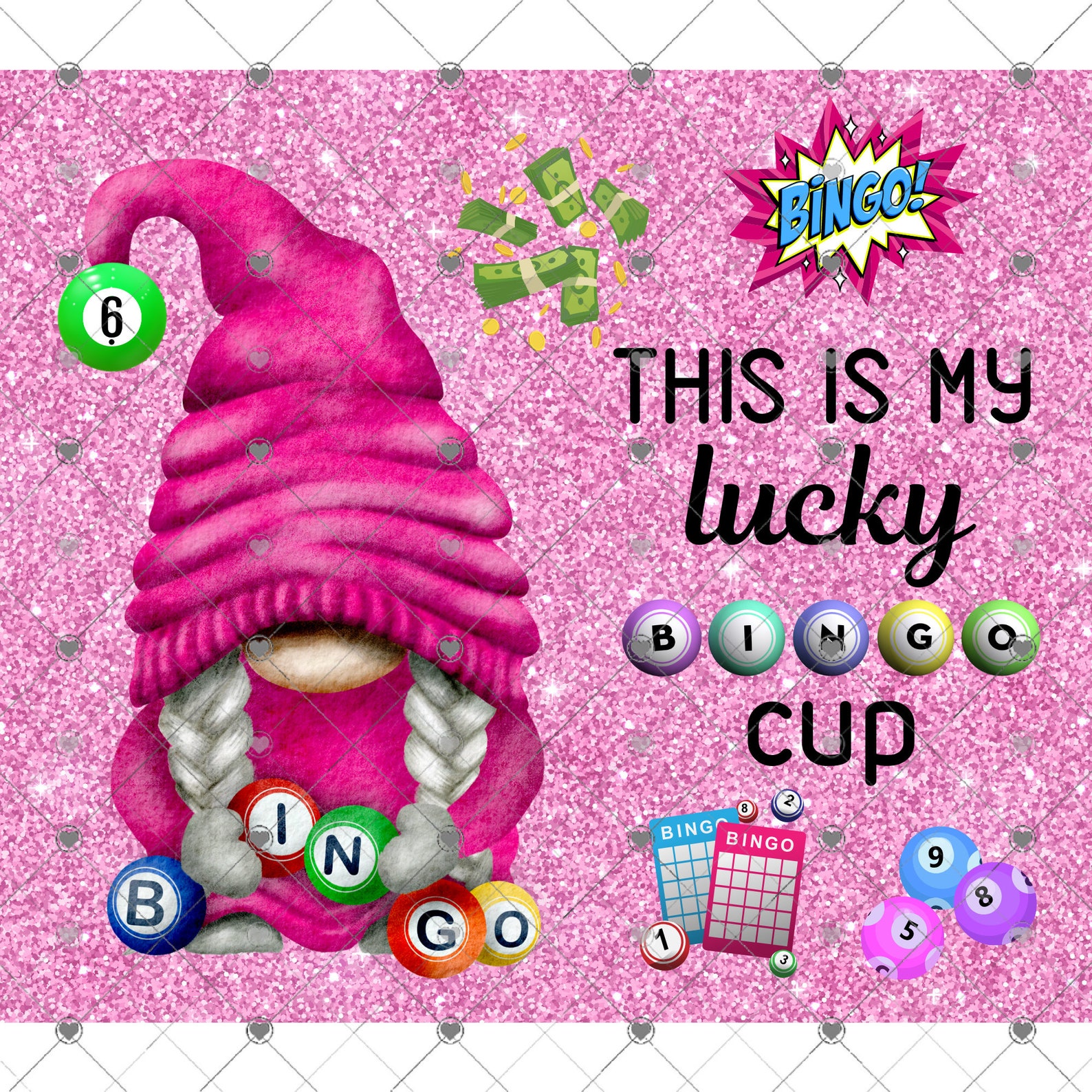 Bingo Gnomes Tumbler Sublimation Transfer, Ready to Press, 20 Oz ...