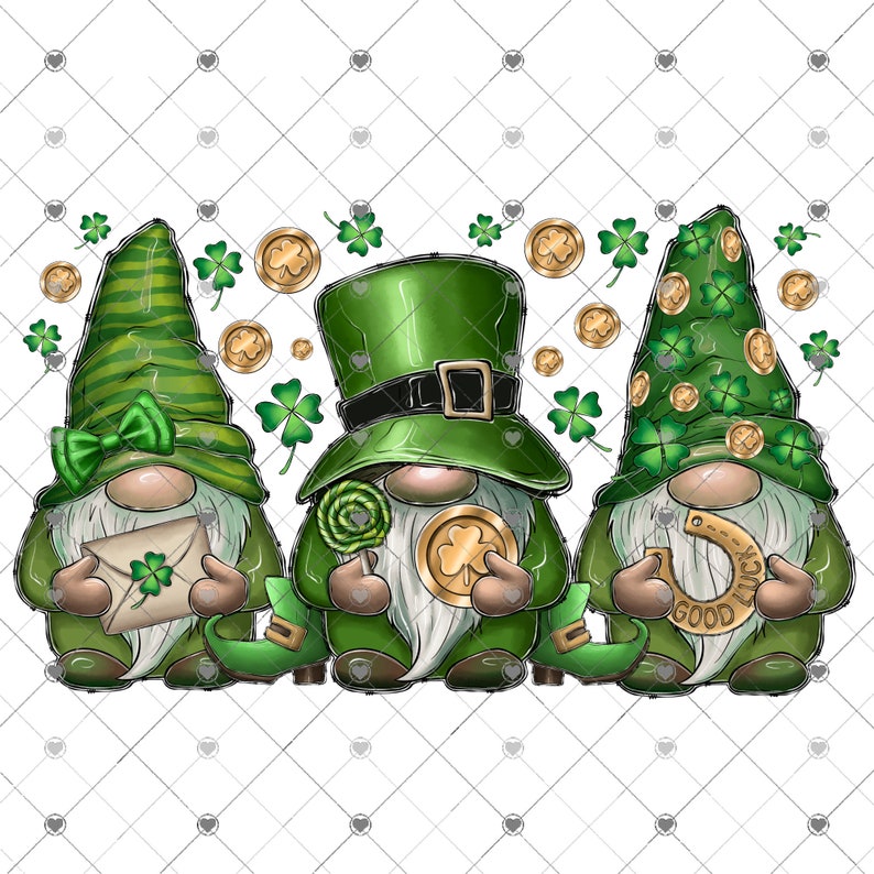 St. Patrick's Day Gnome Green Sublimation Transfer St. - Etsy