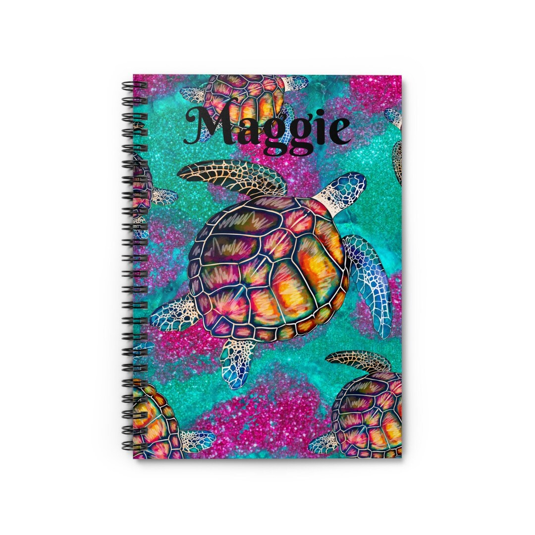 Personalized Sea Turtle Spiral Notebook Ruled Lines Journal Notebook ...