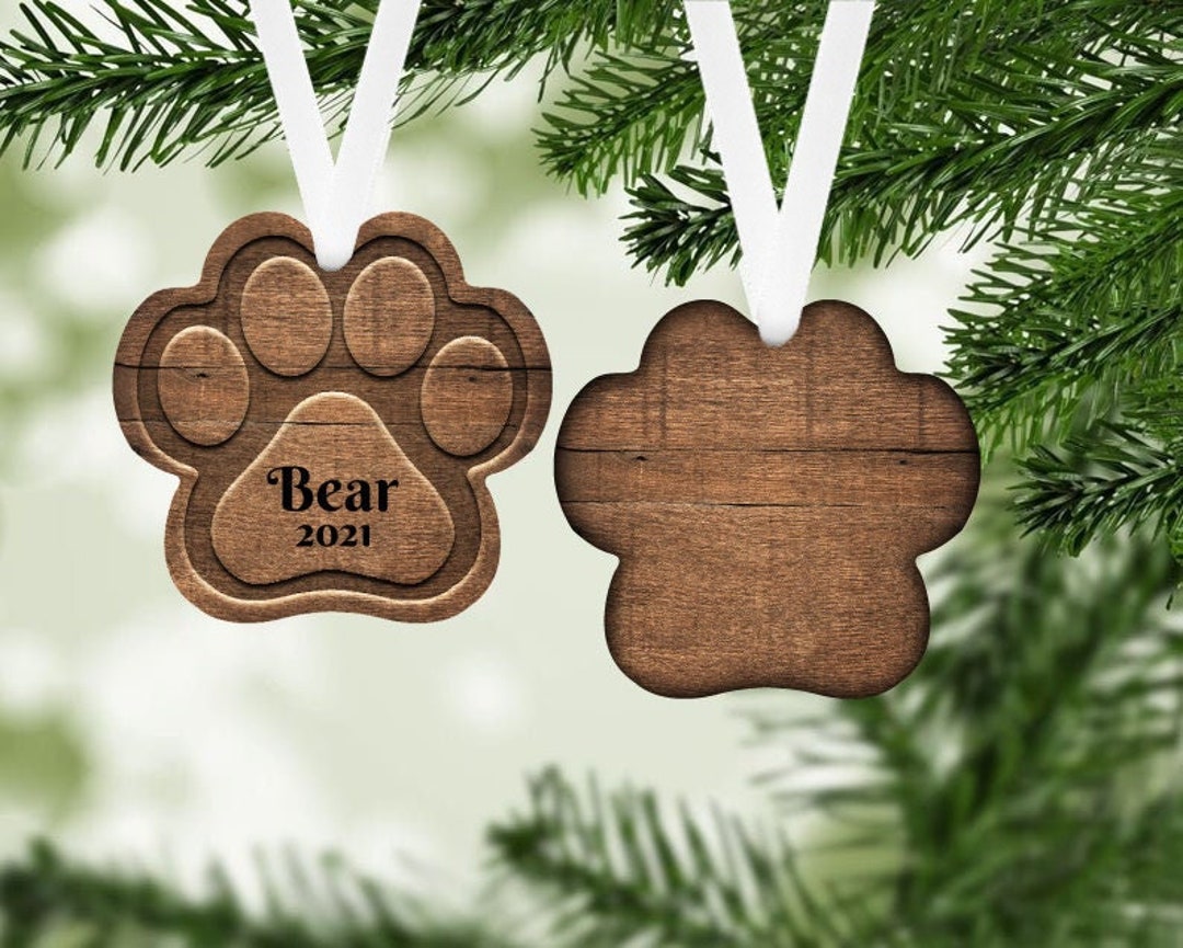 Paw Print Pet Ornament, Personalized, Christmas Ornament, Dog Paw Print ...