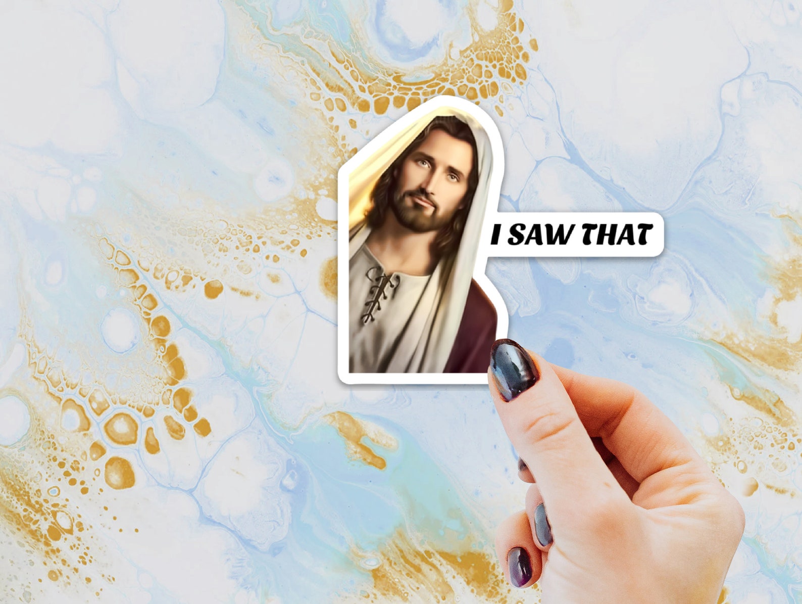 Jesus I Saw That Sticker, Jesus Sticker, Sticker for Laptops, Water ...