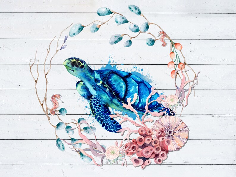Sea Turtle Sublimation Transfer Printed Ready to Use - Etsy