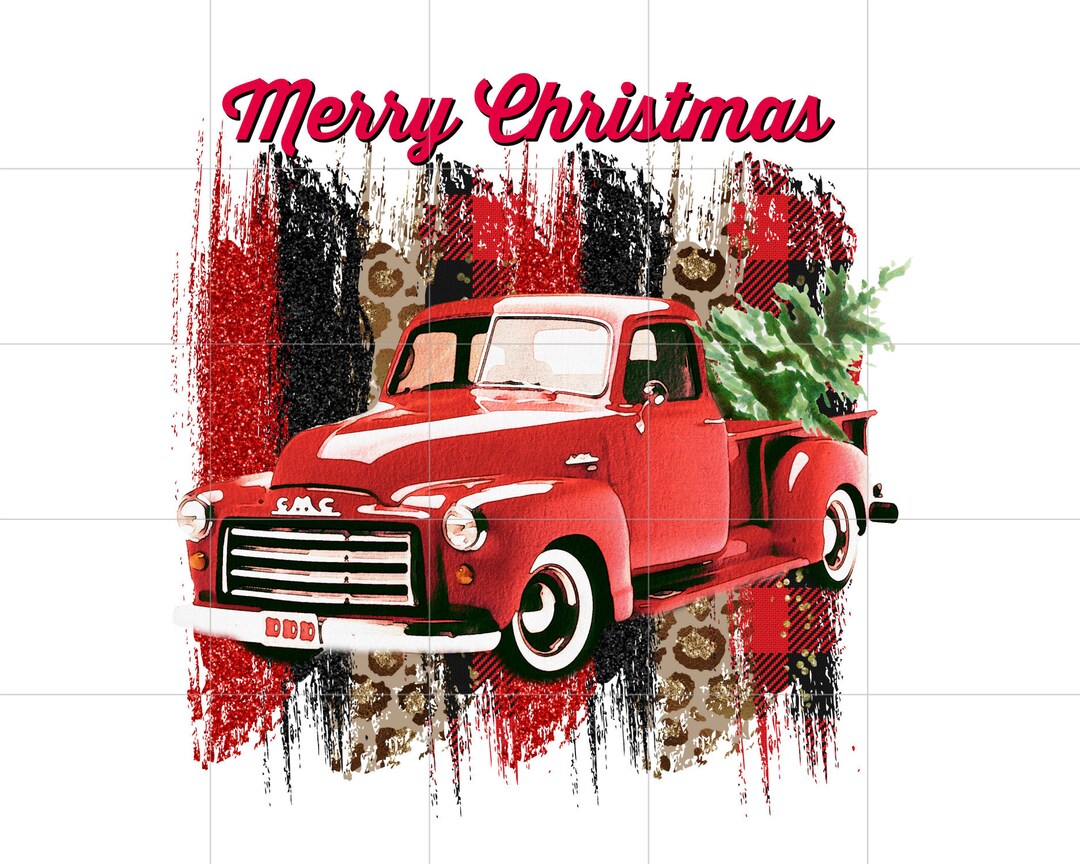 Christmas Truck Sublimation Transfer, Ready to Press, Red Christmas ...