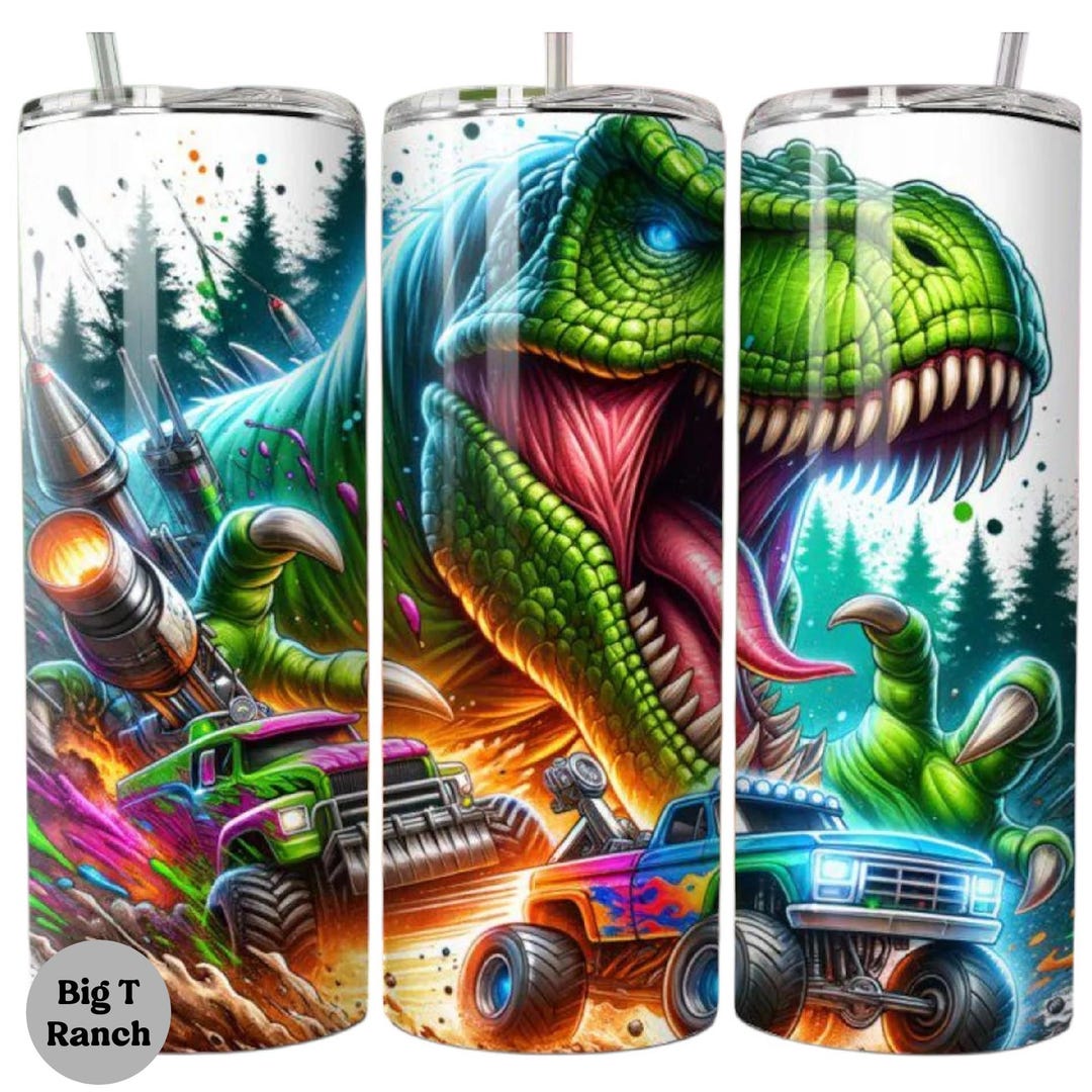 T-rex Dinosaur Tumbler Wrap Sublimation Tumbler Transfer, Ready to ...