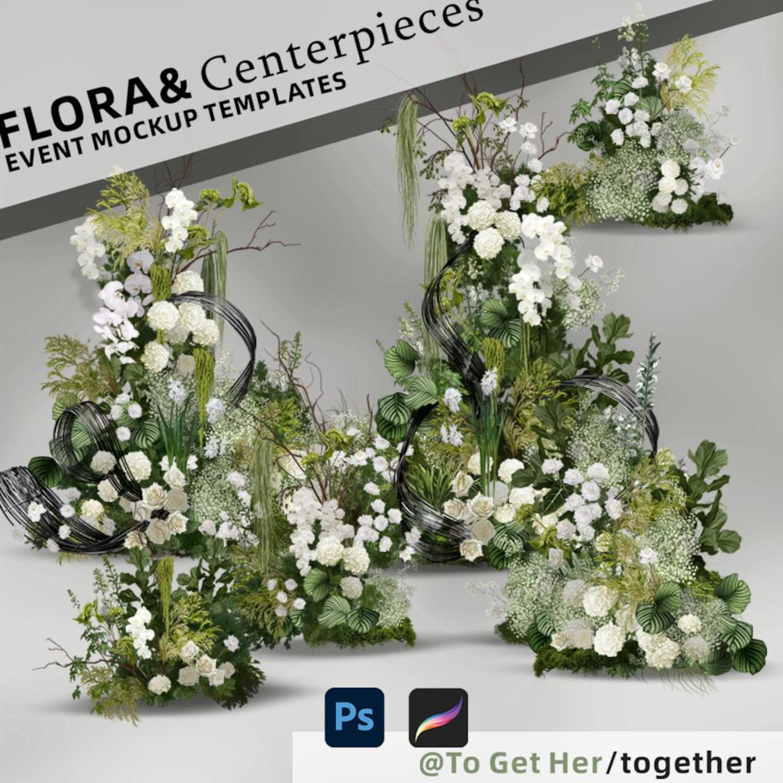 White Green Wedding Flower Map,chic Interior and Event Design Tool ...