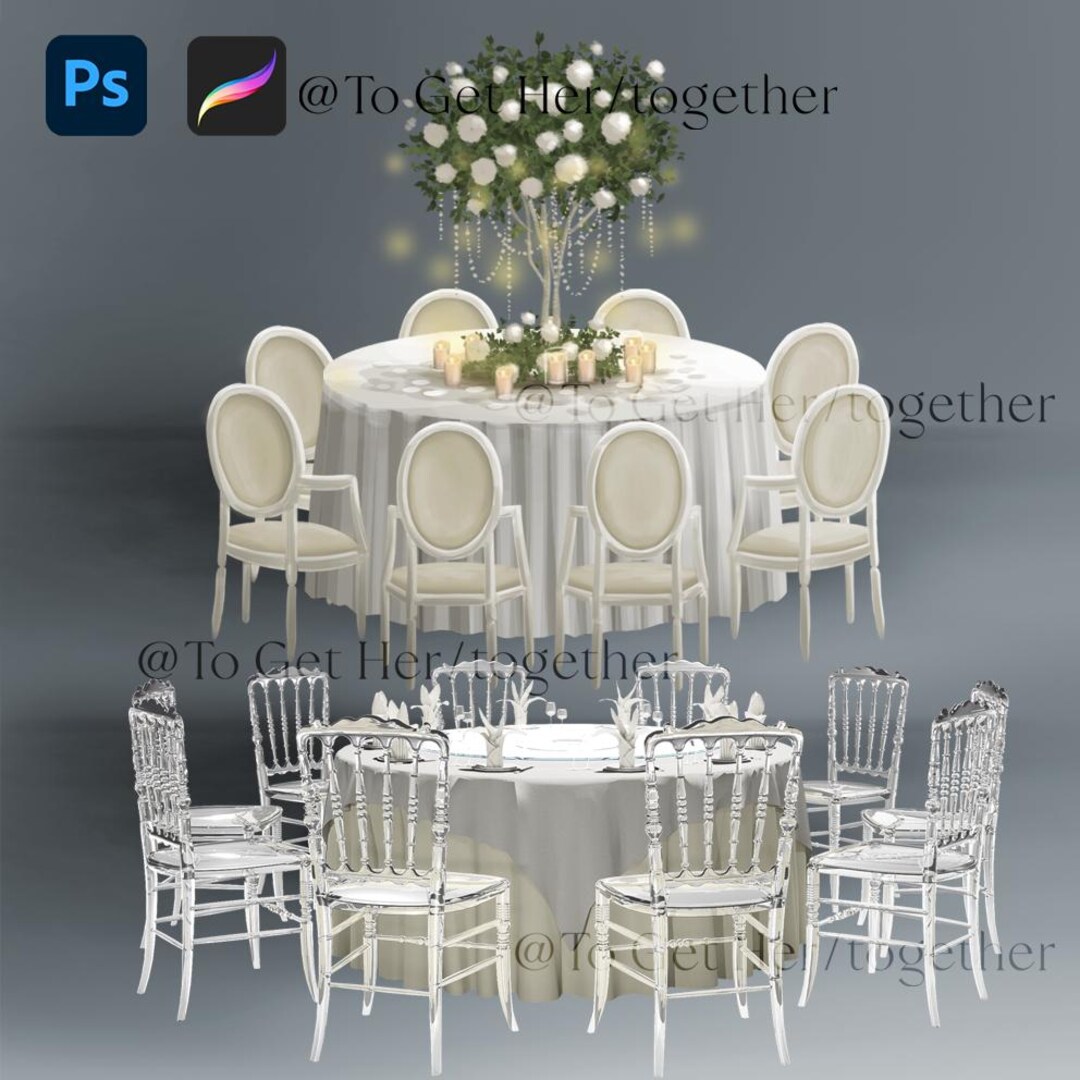 Wedding Table Arrangement Mockup, Floral Centerpiece Clipart (canva ...
