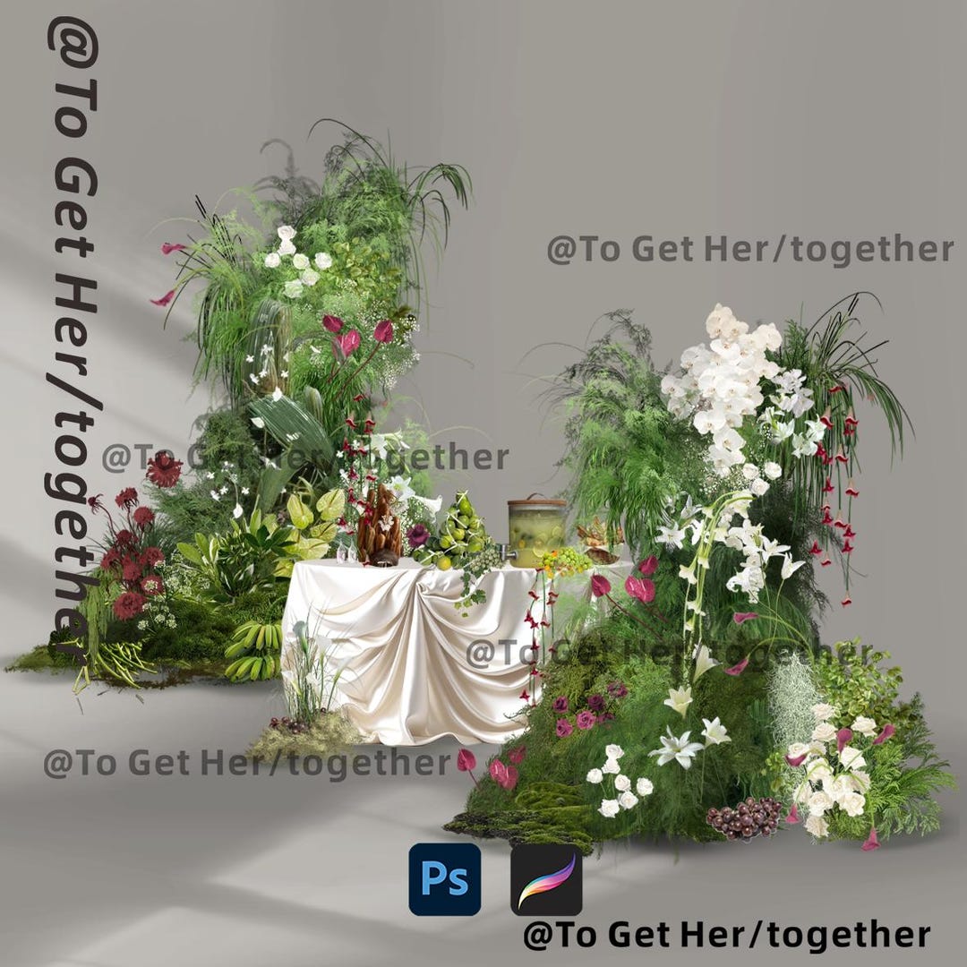 Wedding Fabric & Floral Design Mockup Template: Digital Event Planning ...