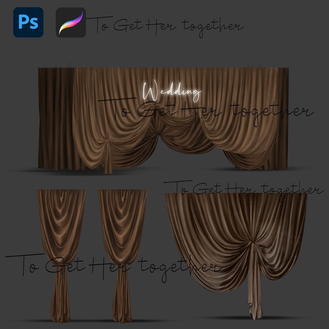 Coffee Color Fabric Wedding Modeling Illustration Template, Ldeal for ...