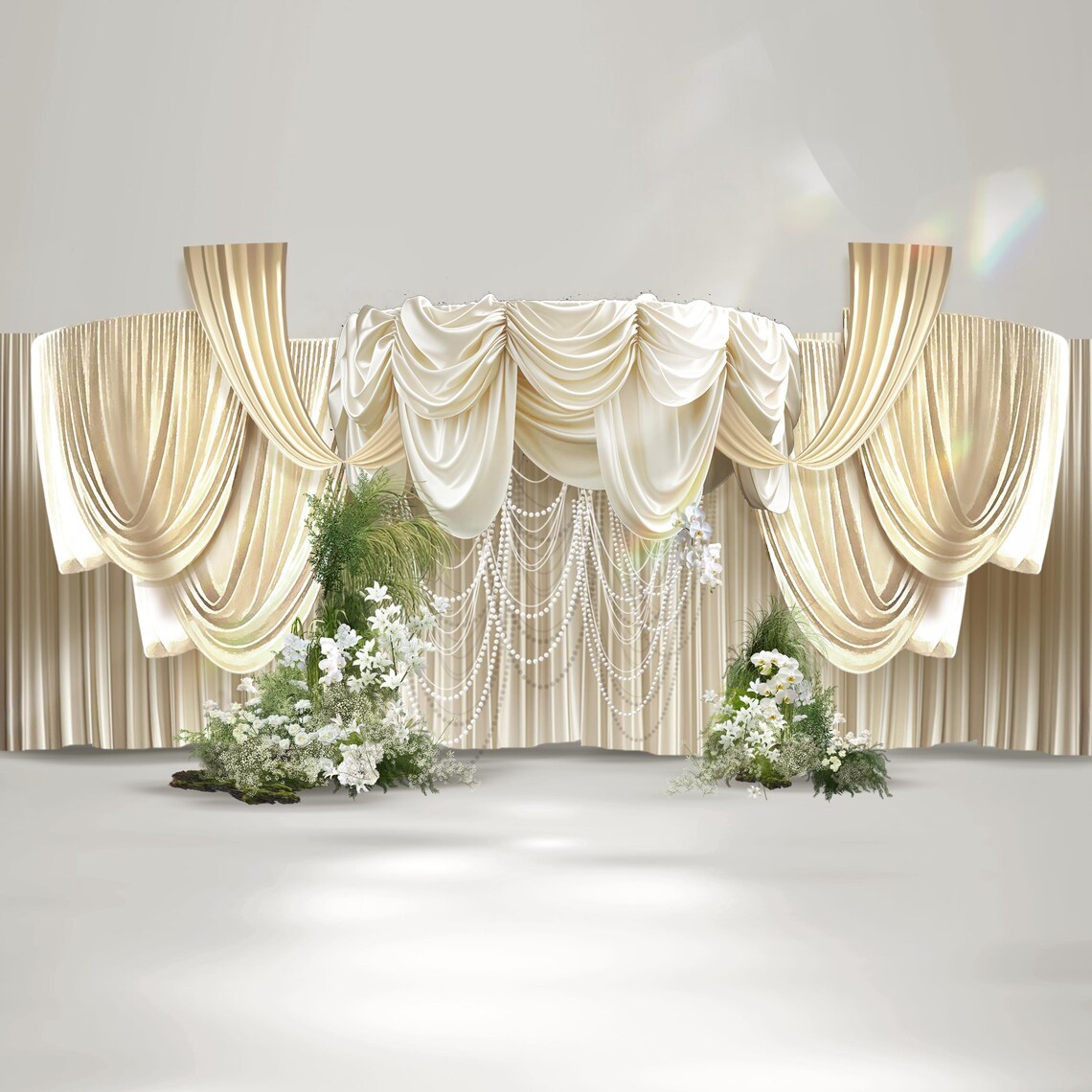 Wedding Design Rendering, Champagne Fabric, Crystal Decor - Etsy
