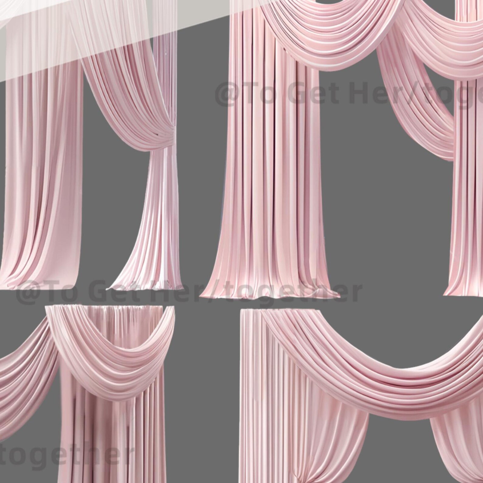 Blush Pink Wedding Drapery Clipart, Event Mockup Templates (PNG) - Etsy