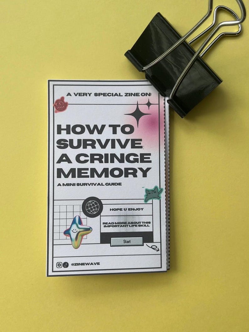How to Survive a Cringe Memory - Mini Zine Printable PDF - Etsy