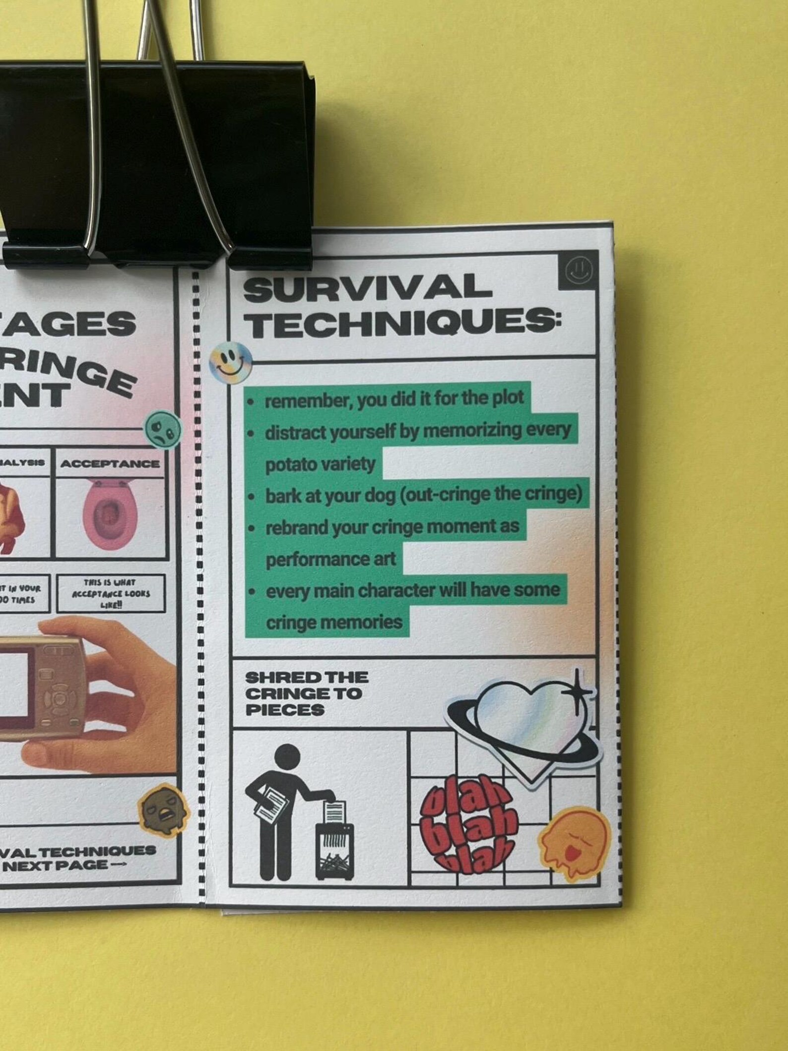 How to Survive a Cringe Memory - Mini Zine Printable PDF - Etsy