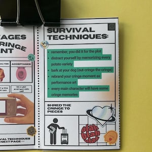 How to Survive a Cringe Memory - Mini Zine Printable PDF - Etsy