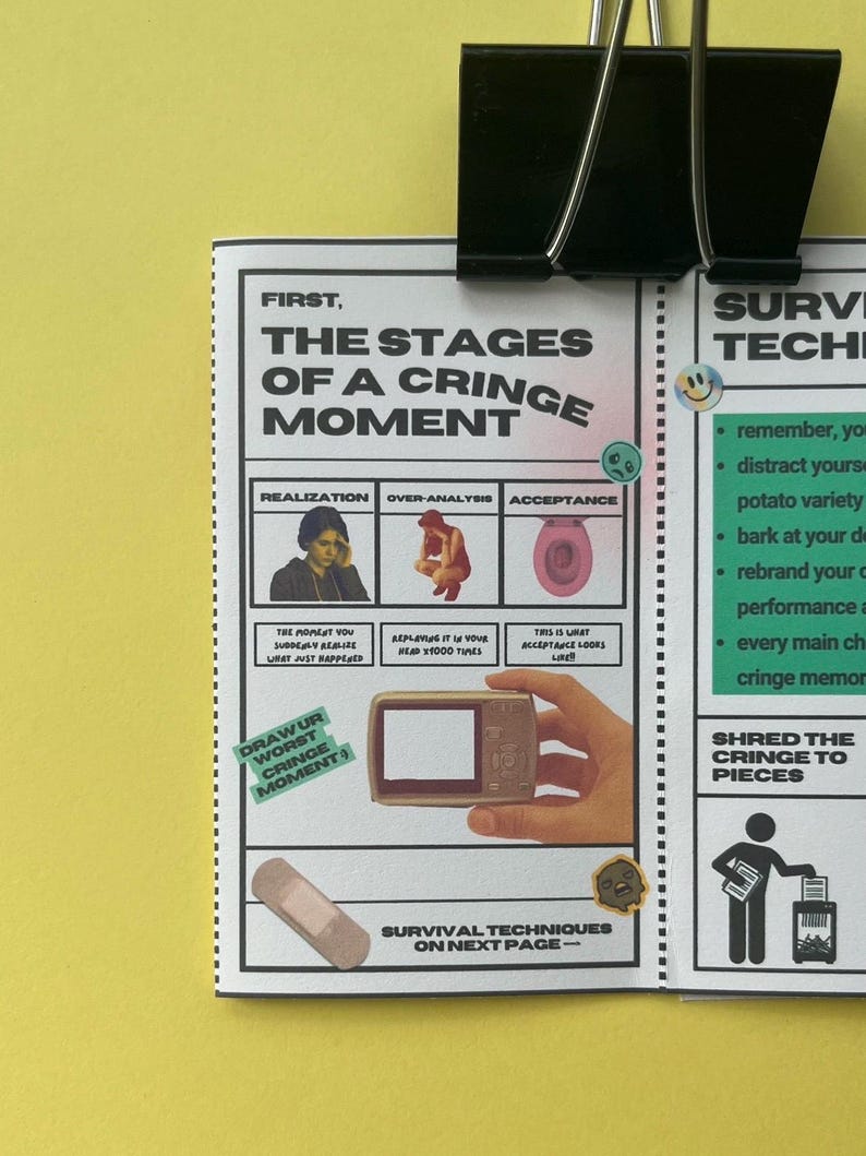 How to Survive a Cringe Memory - Mini Zine Printable PDF - Etsy