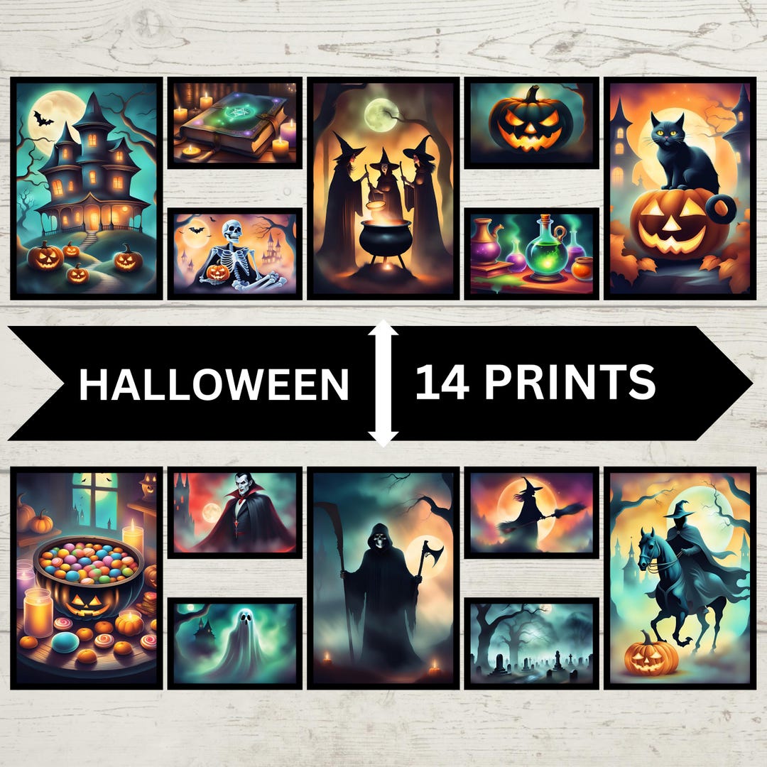 Ultimate Halloween Wall Art Bundle Perfect for Haunted Decor Spooky ...