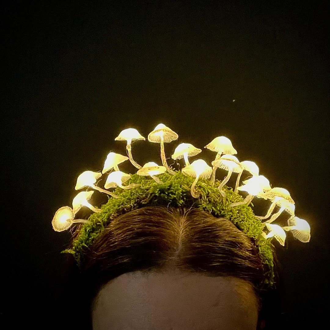 Glowing Mushroom Fairy Crown - Halloween Rave Headpiece - Woodland ...
