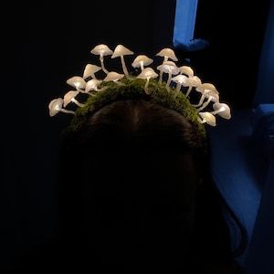 Glowing Mushroom Fairy Crown - Halloween Rave Headpiece - Woodland ...