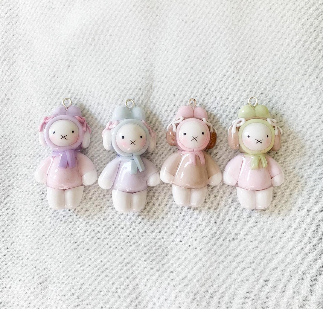 Pastel Mify Clay Keychain / Coquette Kawaii Polymer Clay Phone Strap ...