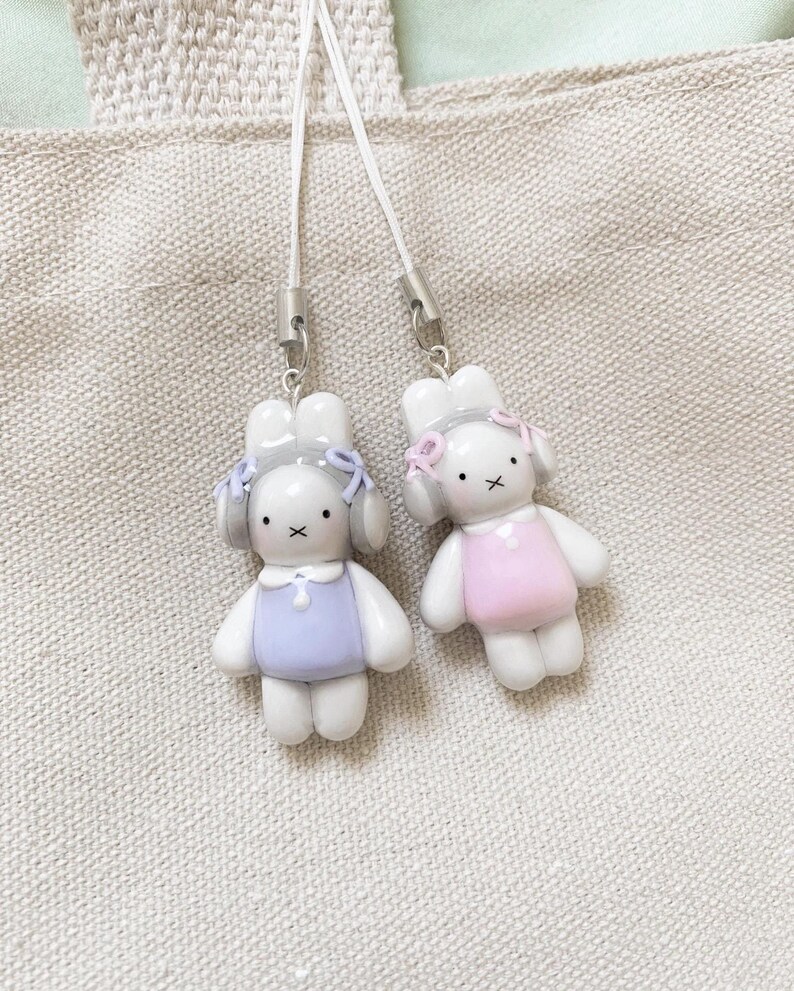 Miffy Clay Keychain Cute Handmade Polymer Charm Kawaii Phone Strap Y2K ...