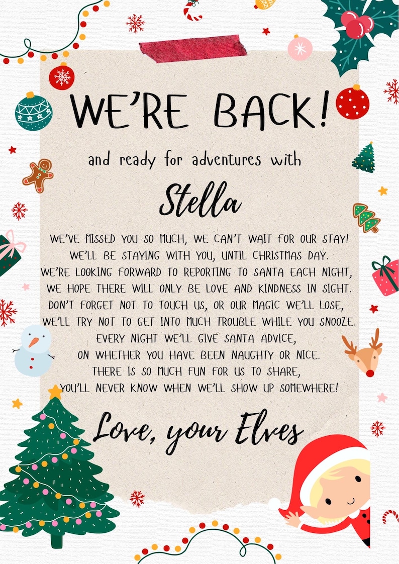Christmas Elf Arrival Letter - Etsy