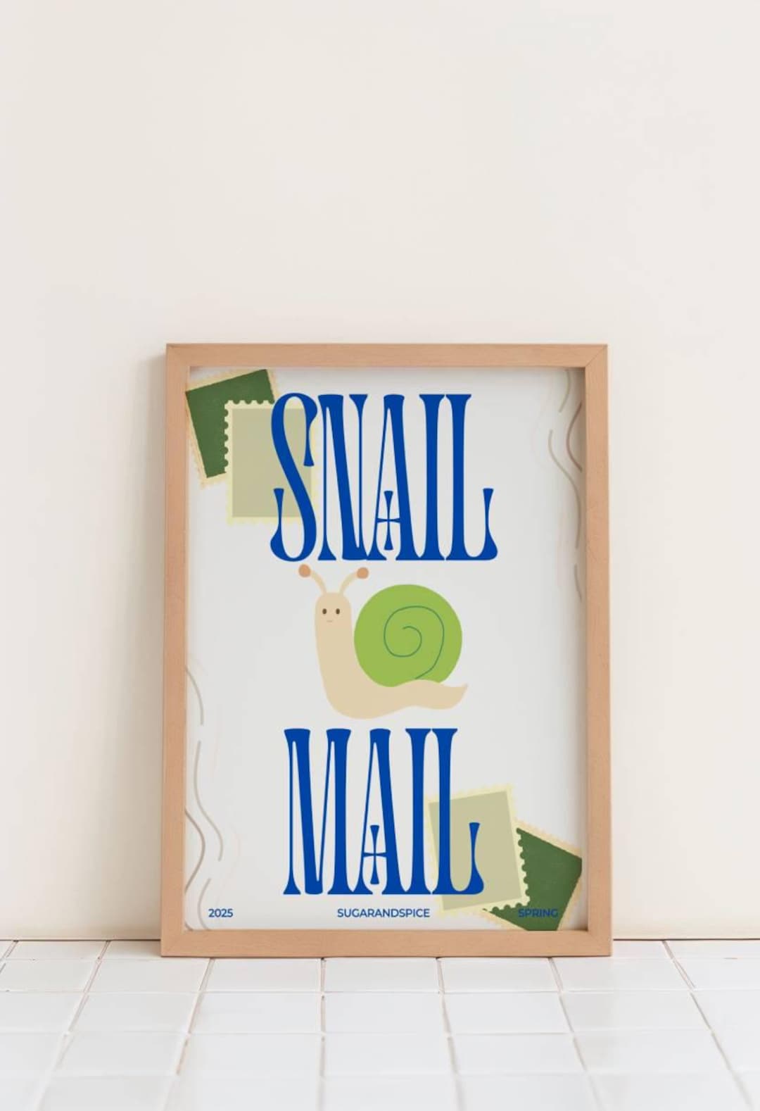 Retro Snail Mail Print, Happy Mail Stationary Poster, Playful Pen Pal ...