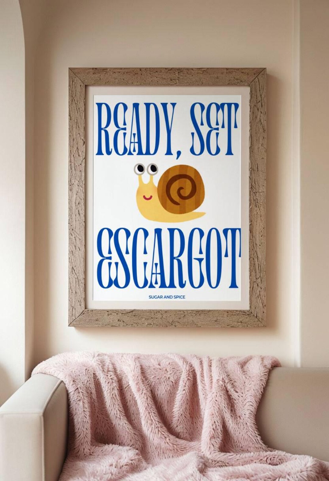 Ready, Set, Escargot Poster, Snail Humor Art Print, Funny Animal Wall ...