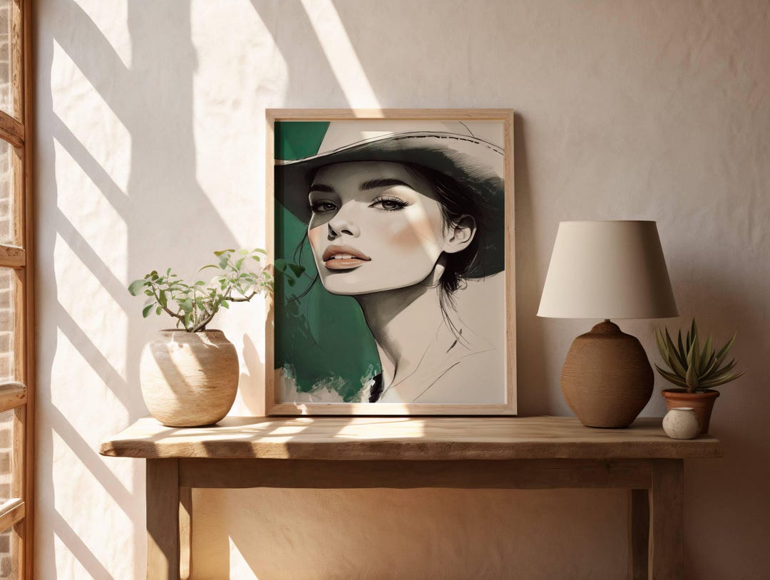 Western Cowboy Portrait, Cowgirl Portrait Poster, Western Artwork ...