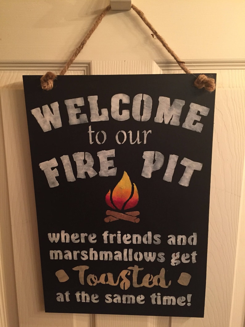 Welcome to Our Firepit Sign - Etsy