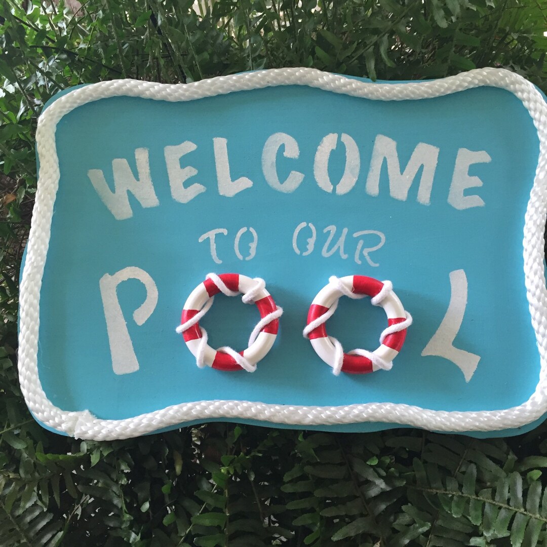 Welcome to Our Pool Wall Hanging - Etsy
