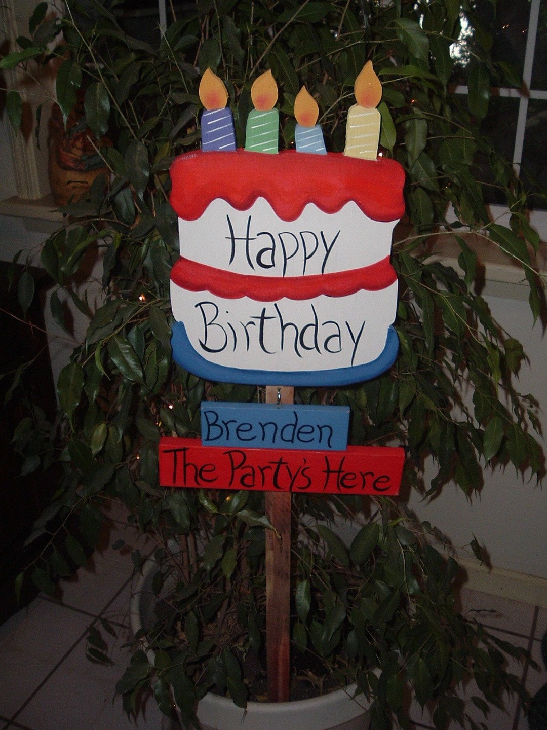 Happy Birthday Garden Stake (personalized) - Etsy