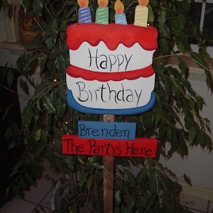 Happy Birthday Garden Stake (personalized) - Etsy