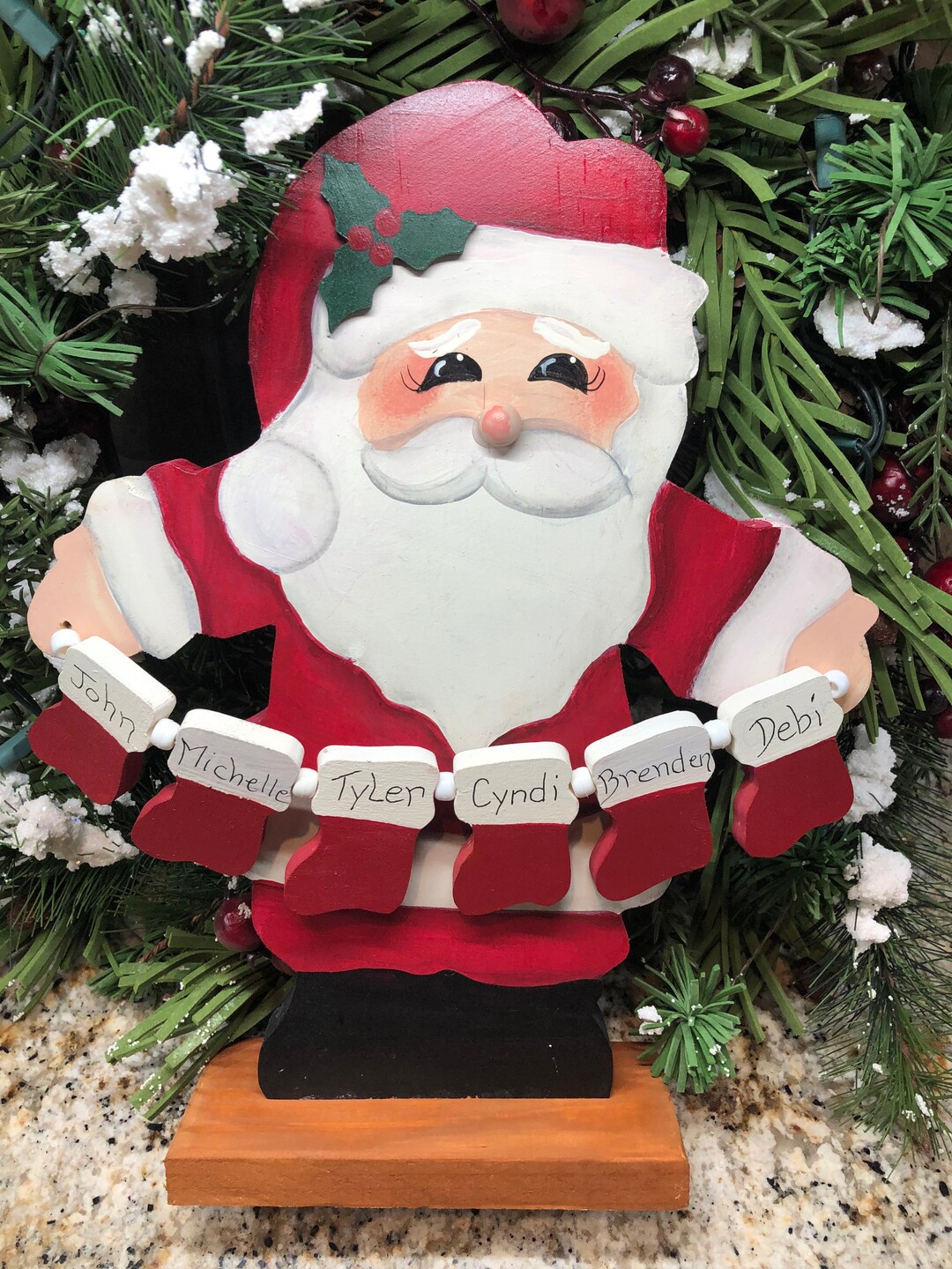 Whimsical Santa Claus With Personalized Christmas Stockings - Etsy