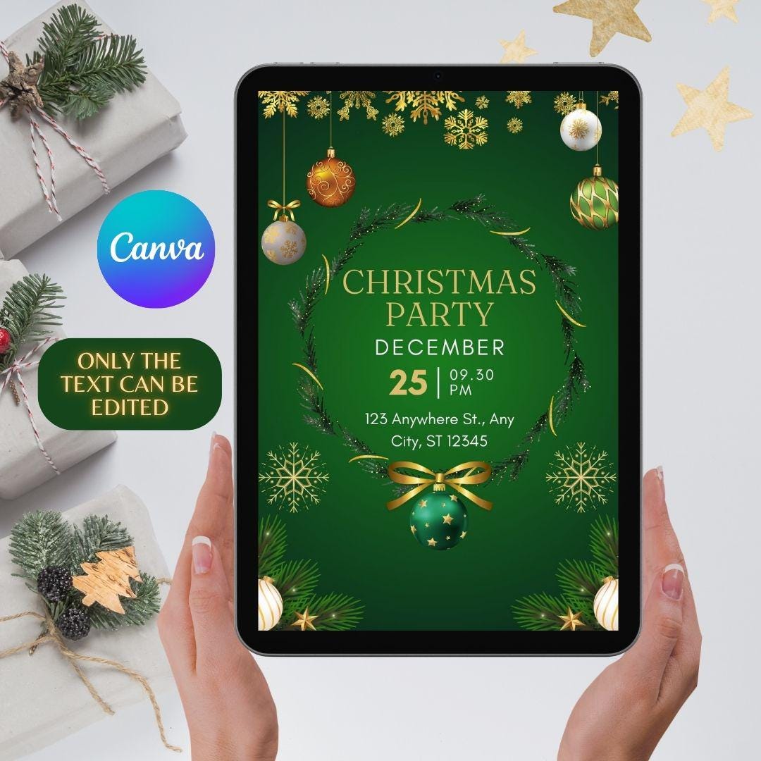 Animated Christmas Digital Invitation Festive Christmas Design With ...